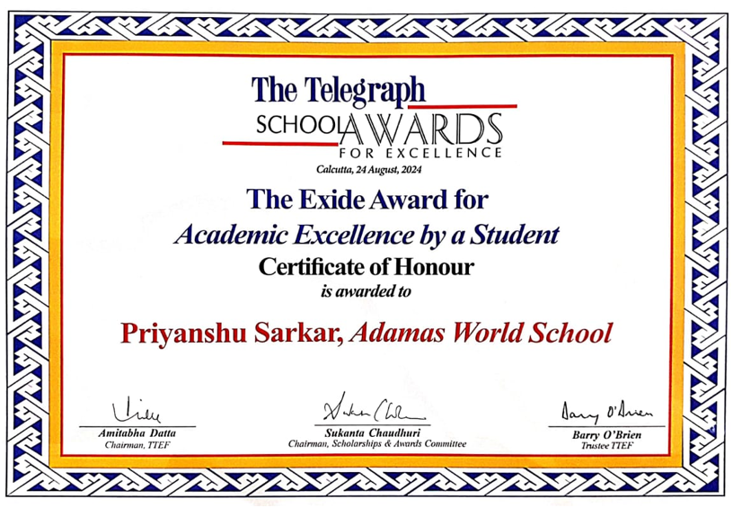 The Telegraph School Awards for Excellence 2024 - Adamas Worldschool